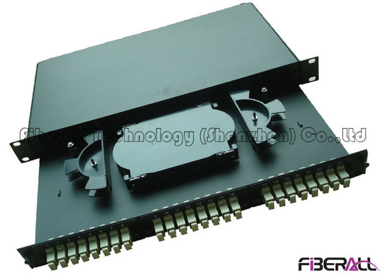 24 Port SC Fiber Patch Panel , Multimode Fiber Patch Panel Plastic Spraying Surface supplier