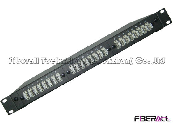 48 Ports Fiber Optic Patch Panel Rack Mounted With 24 Beige LC Duplex Adapter supplier