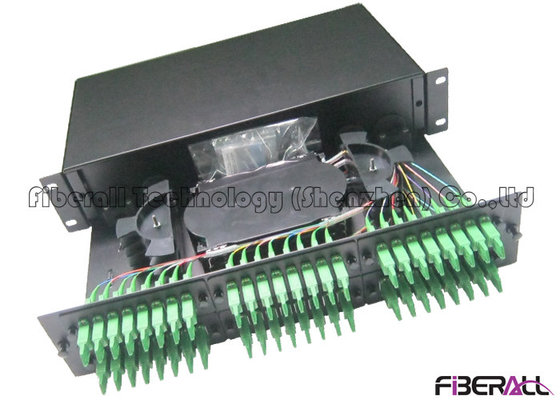 Slide Out Drawer 2U Fiber Patch Panel , 96 Port Fiber Patch Panel For LC Duplex supplier