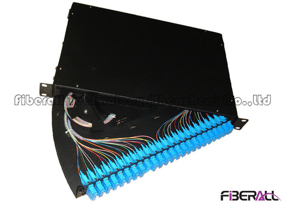 24 Port SC Fiber Patch Panel , Fiber Optic Termination Panel Rotating Out Drawer Type supplier