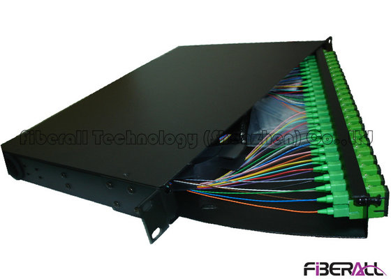 Rotate Type 48 Port Fiber Optic Patch Panel With SC APC Fiber Optic Pigtail supplier