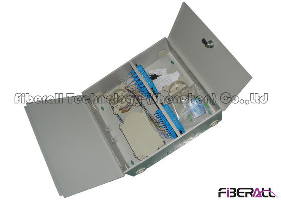 Indoor Fiber Optic Termination Box , Metal Optical Fiber Patch Panel 24 Fibers supplier