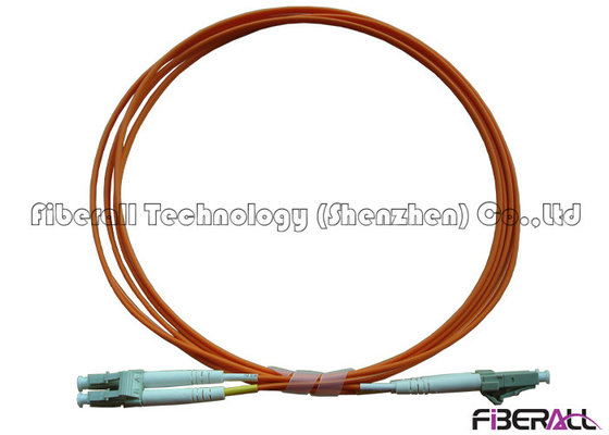 Multimode Duplex Fiber Optic Jumper With Orange Fiber Optic Cable And LC Connector supplier