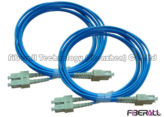 3.0mm Blue Jacket Fiber Optic Jumper Multimode Duplex Fiber Optic Cable Waterproof supplier
