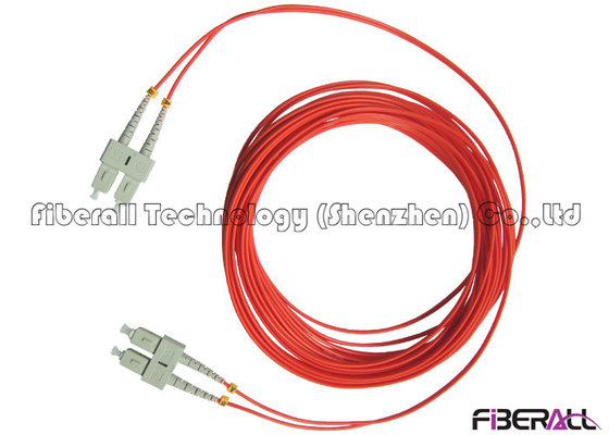 Red Jacket Fibre Optic Patch Leads , Multimode Fiber Optic Cable With SC MM Connector supplier