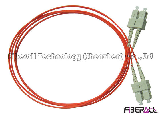 Red Jacket Fibre Optic Patch Leads , Multimode Fiber Optic Cable With SC MM Connector supplier
