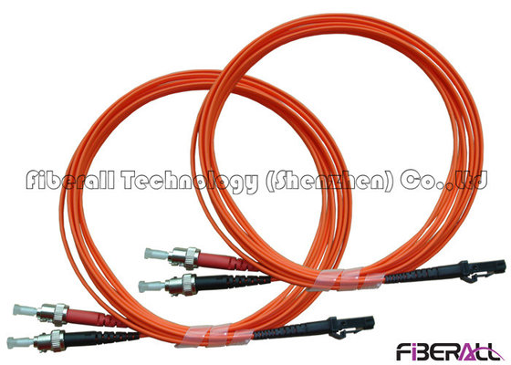 Dual Core MTRJ To ST Fiber Optic Jumper Cables With Multimode Orange Optical Cable supplier