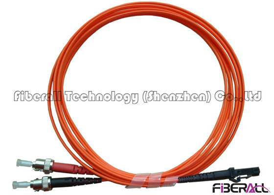 Dual Core MTRJ To ST Fiber Optic Jumper Cables With Multimode Orange Optical Cable supplier