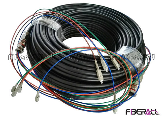 Outdoor Waterproof Fiber Optic Cable Patch Cord 2 To 12 Cores PE Jacket supplier