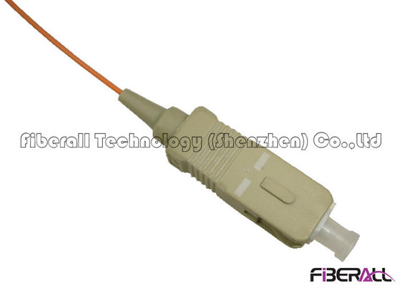 Multi Mode Fiber Optic Pigtail With SC Simplex Connector And 0.9mm Tight Buffer supplier