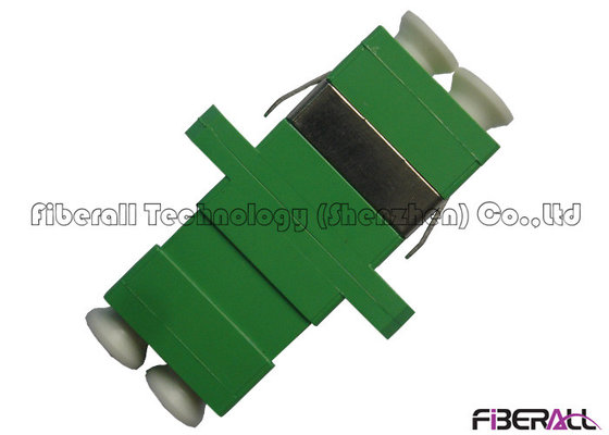 Single Mode LC APC Fiber Optic Cable Coupler With Flat Spring Green Color supplier