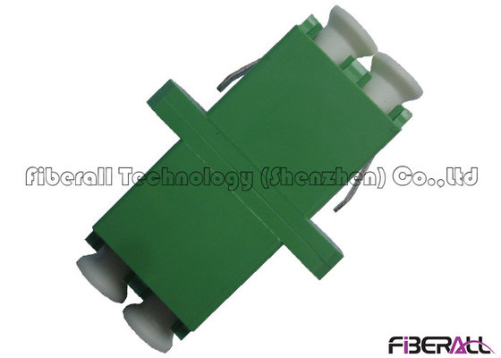 Single Mode LC APC Fiber Optic Cable Coupler With Flat Spring Green Color supplier