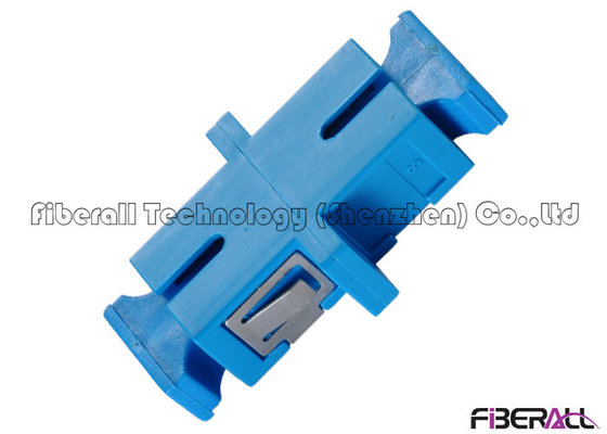 Plastic SC To SC Optical Adapter For Singlemode Fiber Connection Blue Cap supplier