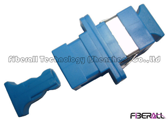 Plastic SC To SC Optical Adapter For Singlemode Fiber Connection Blue Cap supplier