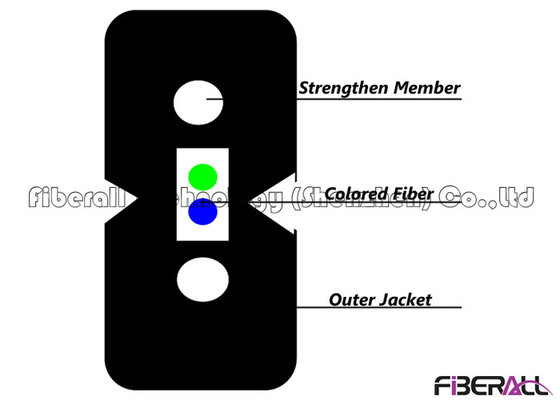 FTTH Fiber To The Home Fiber Optic Drop Cable 2 Cores With ARP LSZH Yellow supplier