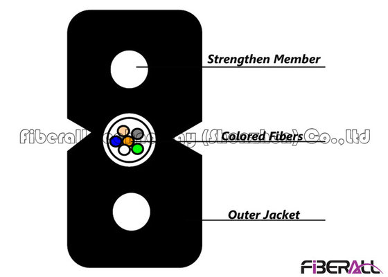 Single Fibers FTTH Drop Fiber Cable , Flat Ftth Fiber Optic Cable 4 Ribbon supplier