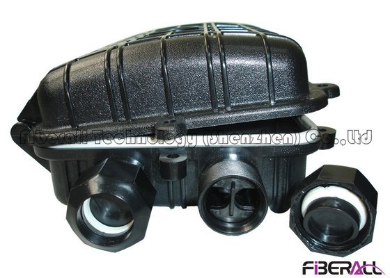 Overhead Fiber Optic Joint Closure , Outdoor Fiber Splice Enclosure Black supplier