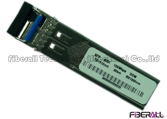 BiDi Single Mode Fiber Transceiver , 155M SFP Optical Transceiver With DDM supplier