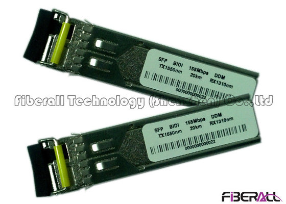 BiDi Single Mode Fiber Transceiver , 155M SFP Optical Transceiver With DDM supplier