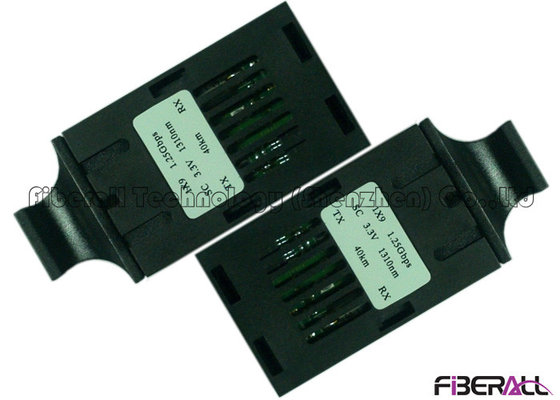 SC Dual Fiber 1 X 9 Optical Fiber Transceiver SM Plastic Shell 3.3V Power supplier