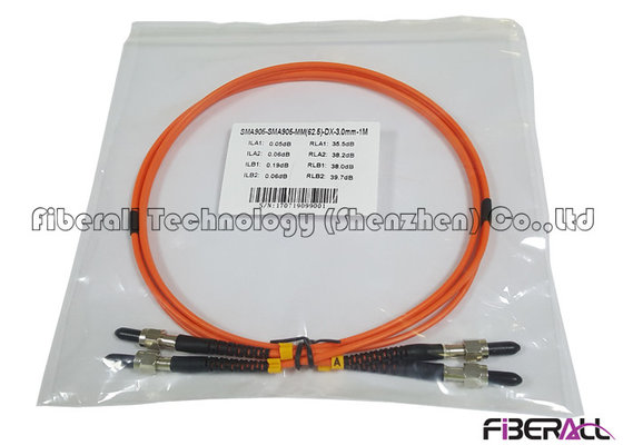 Duplex SMA Fiber Optic Patch Cable With Metal Ferrule And 3.0mm Multi Mode Cable supplier