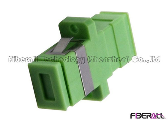 Green SC APC Optical Adapter With Mounting Hole For Duplex Single Mode Fiber supplier
