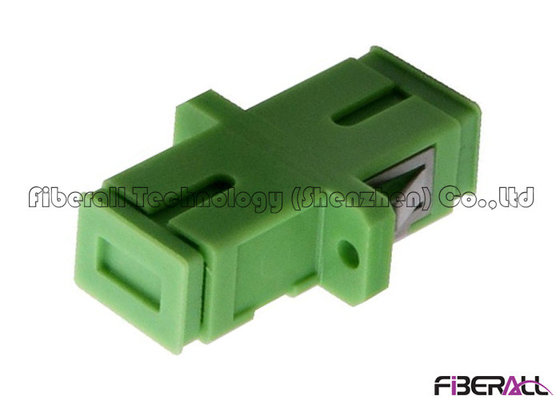 Green SC APC Optical Adapter With Mounting Hole For Duplex Single Mode Fiber supplier