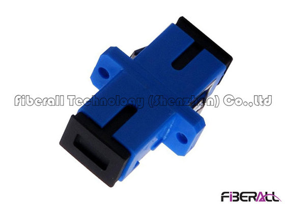 Single Mode SC PC Optic Fiber Adapter Simplex With Flange And Black Dust Cap supplier
