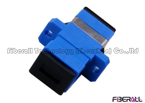 Single Mode SC PC Optic Fiber Adapter Simplex With Flange And Black Dust Cap supplier