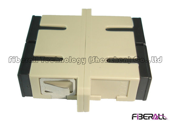 Beige SC Duplex Fiber Optic Adapter With Black Dust Cap For Multimode Fiber supplier