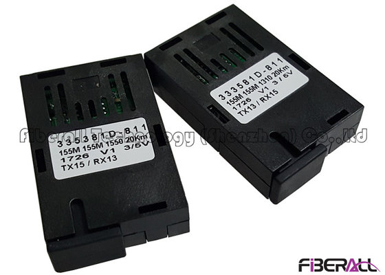 Symmetric Speed Rate 1x9 Optical Fiber Transceiver 155M 20KM SC Port 1310nm supplier