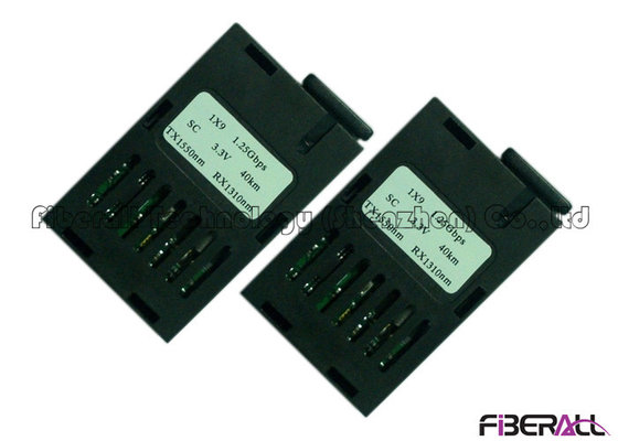 1.25Gbps Brand Compatible 1x9 Fiber Optical Transceiver 3.3V 40KM SC Simplex supplier