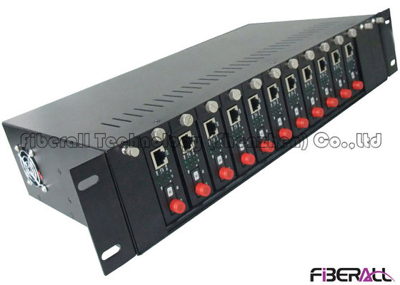 Standalone Type Fiber Media Converter 14 Slots Rack With Dual Power Supply supplier