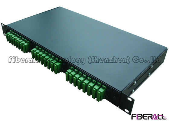 SC APC Duplex Type Fiber Distribution Patch Panel With 24 Pieces Optical Adapter supplier