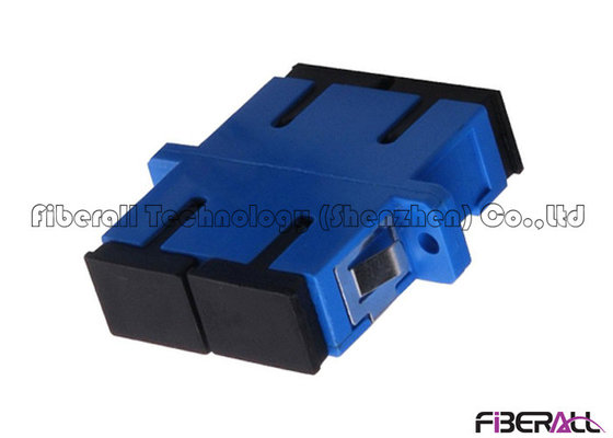RoHS Compliant SC Duplex Fiber Optic Adapter With Flat Dust Cap For SM Fiber supplier