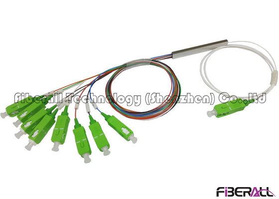 Mini Steel Tube 1x8 Fiber Optic PLC Splitter For FTTH PON CATV ODN 0.9mm SC/APC supplier
