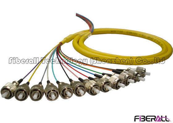 Breakout Bundle Fiber Optic Pigtail With 12 Colors 0.9mm Loose Tube FC Single Mode supplier