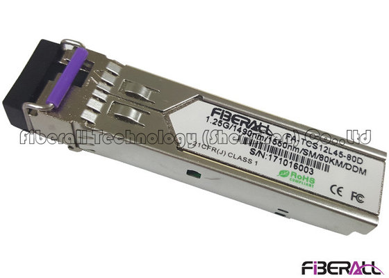 1.25Gbps BIDI Single Fiber LC SFP Optical Transceiver Single Mode 80Km DDM supplier