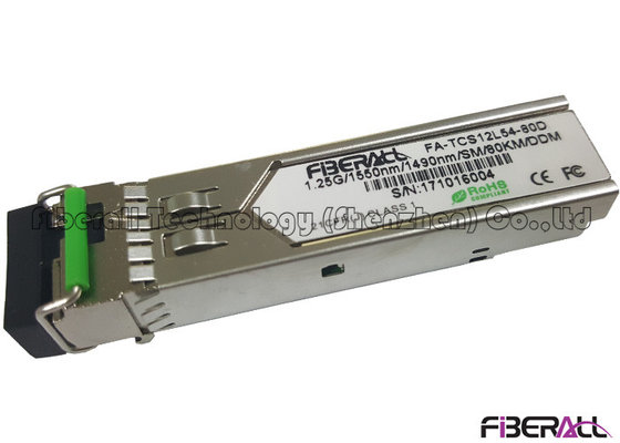 1.25Gbps WDM Simplex LC SFP Fiber Optic Transceiver Single Mode 80Km DDM supplier