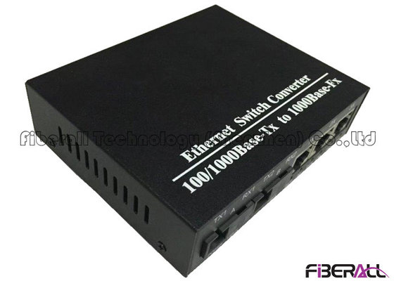 1000M Cascade Fiber Media Converter Optical Ethernet Switch With 3 RJ45 Ports supplier