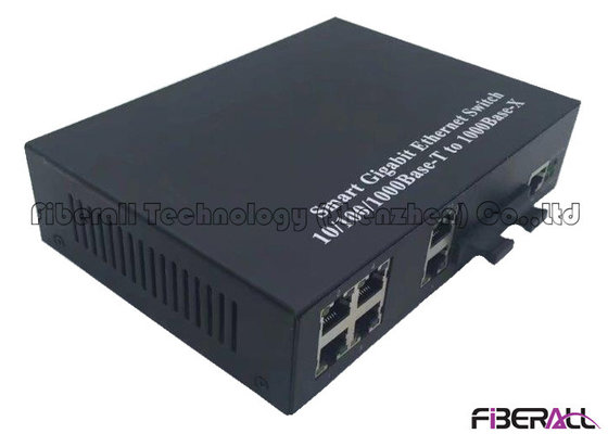 Ethernet Ring Use 1000M Smart Ethernet Fiber Switch With 6 RJ45 Ports And Two SFP supplier