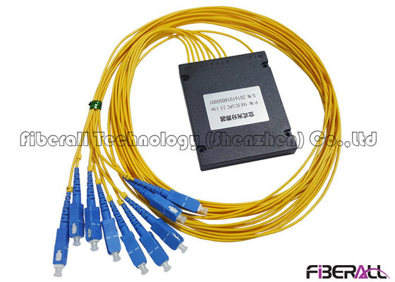 1x8 PON Fiber Optic PLC Splitter With ABS Enclosure And SC/UPC Input & Output Pigtail supplier