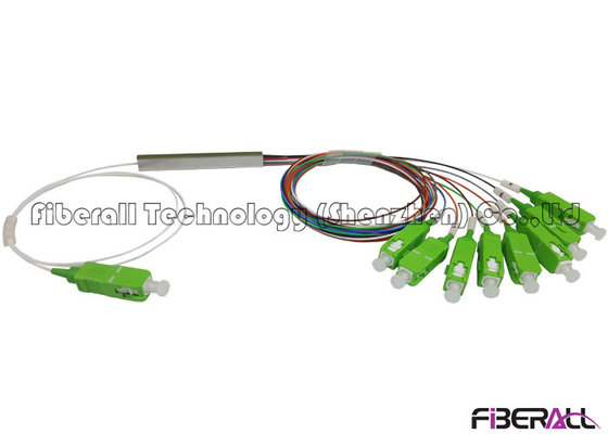 SC/APC 1x8 Mini Steel Tube Fiber Optic PLC Splitter With Excellent Stability supplier