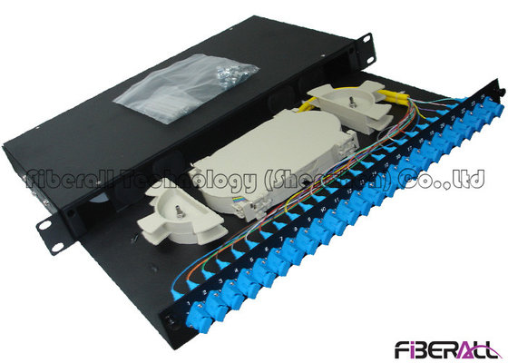 Sliding Drawer Fiber Optic Patch Panel With Angled SC Simplex Adapter Port 24 Cores supplier