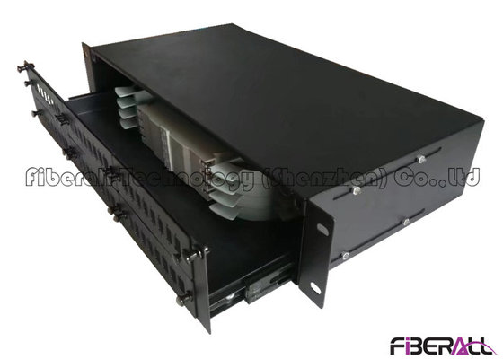 2U Rack Mounted Fiber Patch Panel Big Capacity Fiber Optic Terminal Box 48 Fibers supplier