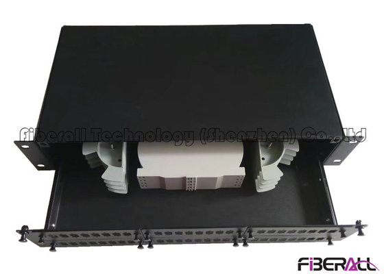 Enlarged 2U Height Fiber Optic Path Panel Sliding Drawer With 48 Adapter Ports supplier