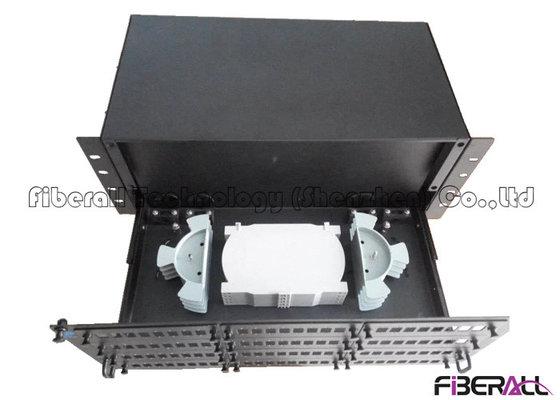 Large Capacity Rack Mounted Fiber Optic Patch Panel 96 To 144 Fiber Terminal Box supplier
