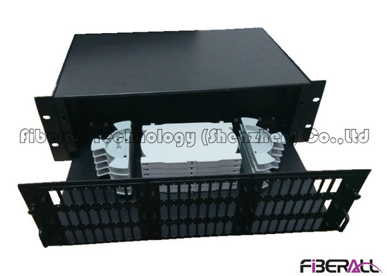 Large Capacity Rack Mounted Fiber Optic Patch Panel 96 To 144 Fiber Terminal Box supplier