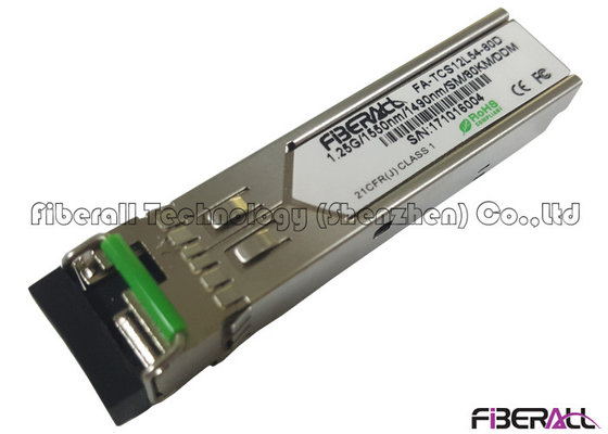 1550Tx/1490Rx Single Fiber SFP Optical Transceiver 1000M Maximum Distance 60KM supplier