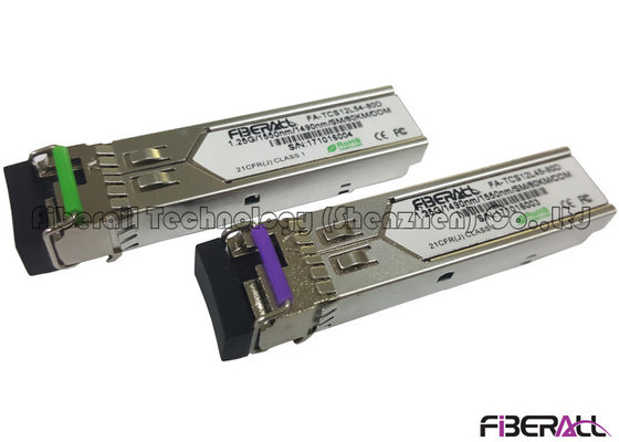 1550Tx/1490Rx Single Fiber SFP Optical Transceiver 1000M Maximum Distance 60KM supplier
